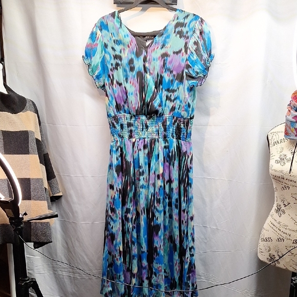 Ashro | Dresses | Ashro Blue And Purple Maxi Dress With Scoop Neck ...